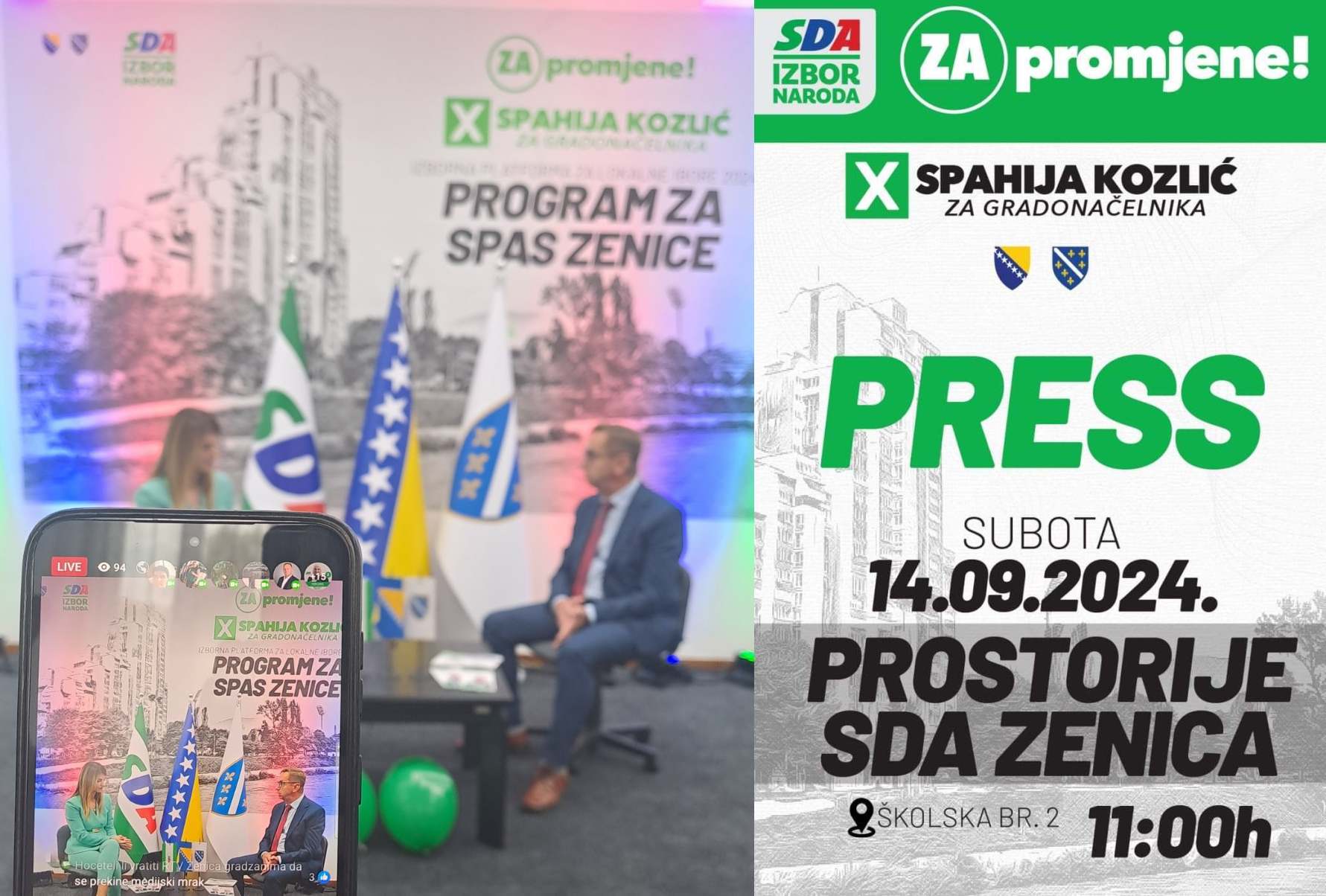 VIDEO: PRESS SDA Zenica – kandidat za gradonačelnika Spahija Kozlić ...